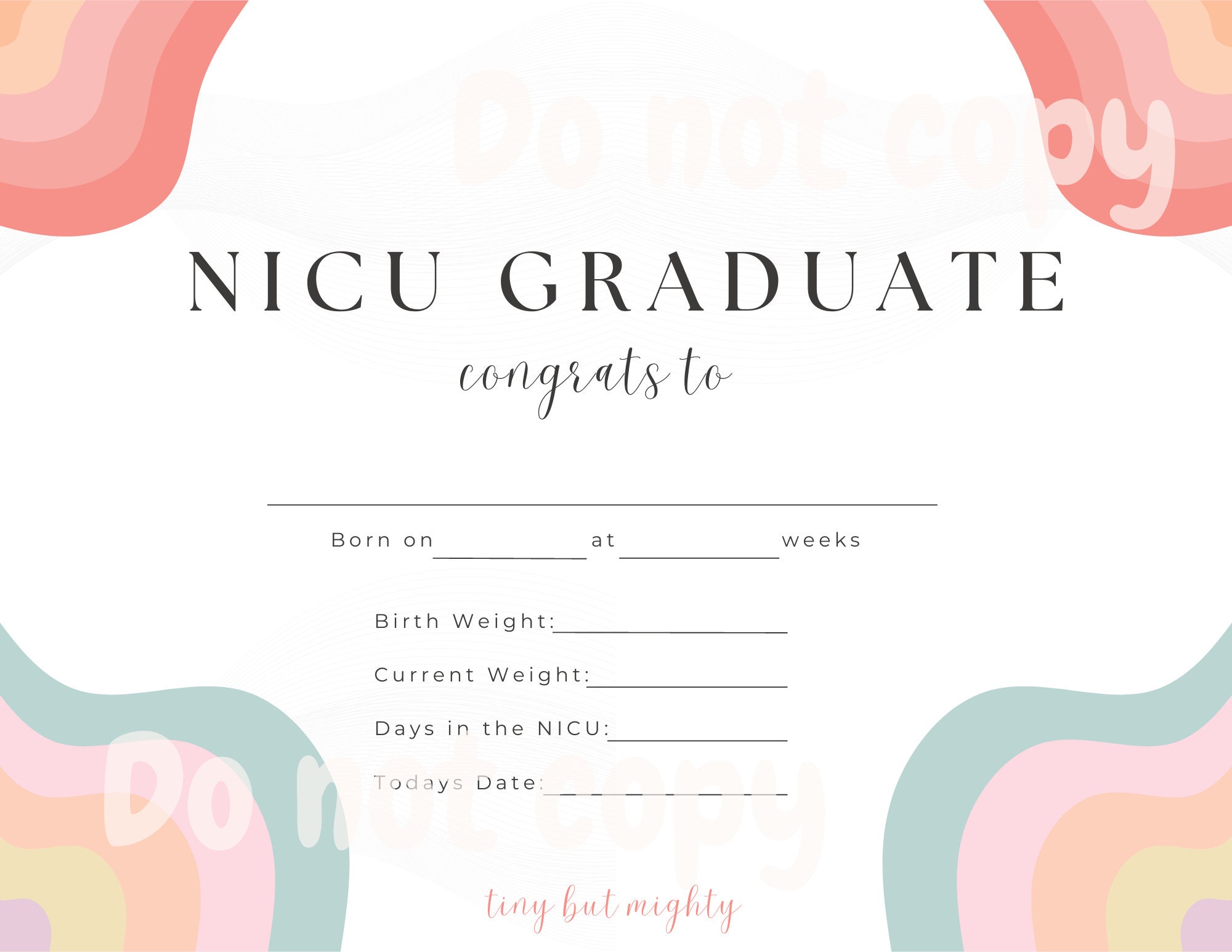 NICU Graduation Certificate,nicu Nurse, NICU Mom, Nicu Mom, Nicu ...