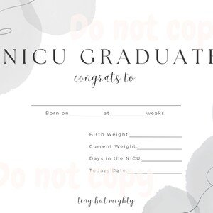 NICU Graduation Certificate,nicu Nurse, NICU Mom, Nicu Mom, Nicu ...