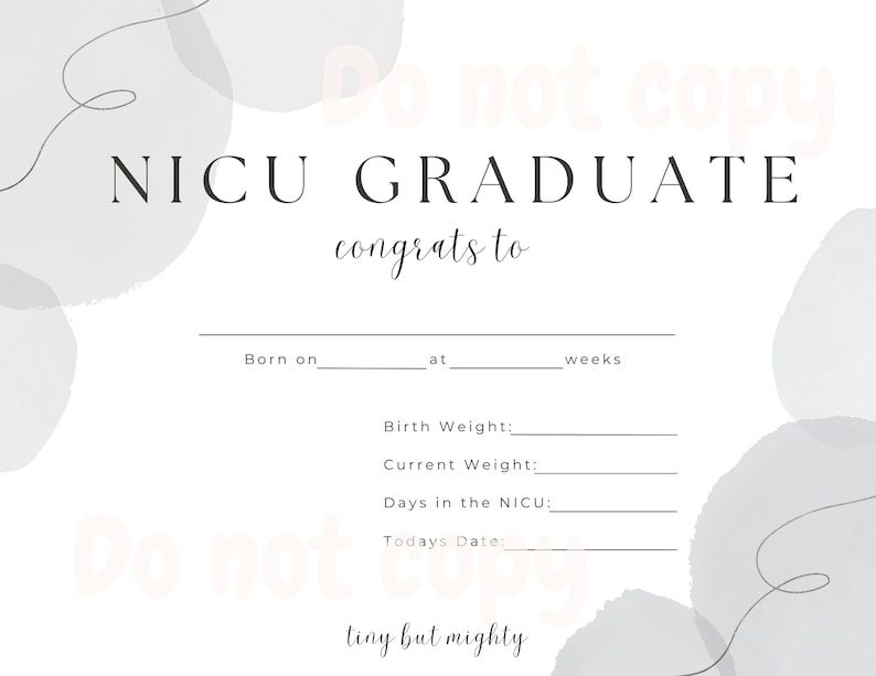 NICU Graduation Certificate,nicu Nurse, NICU Mom, Nicu Mom, Nicu ...