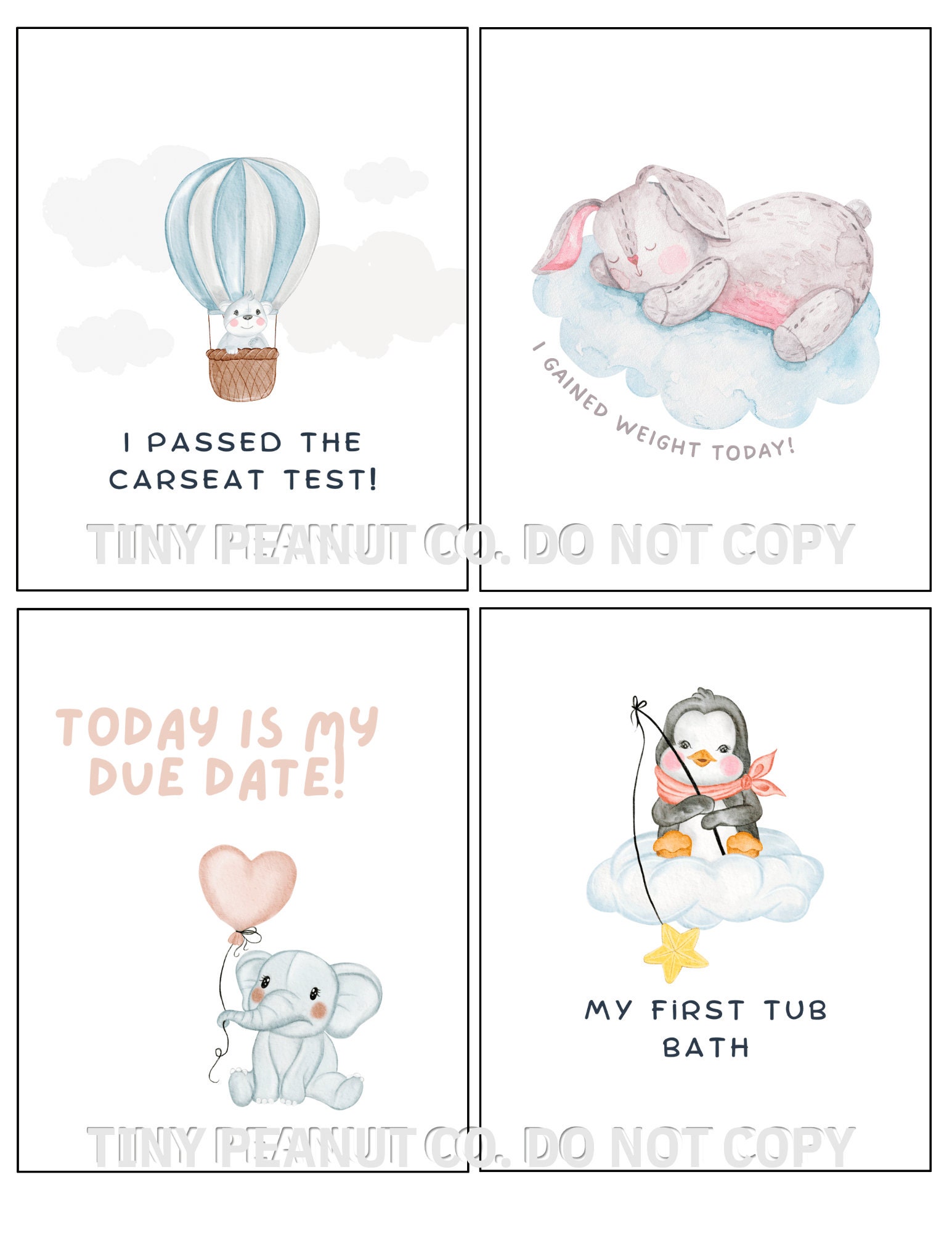 Animal Theme NICU Milestone Cards. Digital Download! NICU Nurse, NICU ...