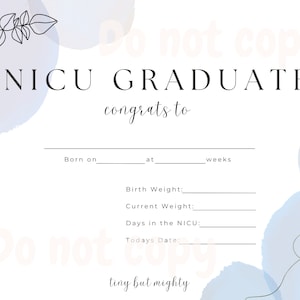 NICU Graduation Certificate,nicu Nurse, NICU Mom, Nicu Mom, Nicu ...