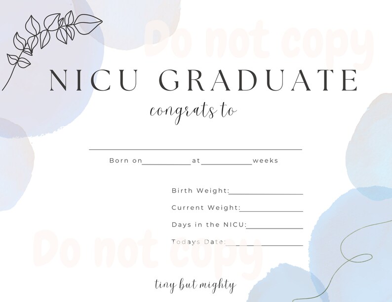 NICU Graduation Certificate,nicu Nurse, NICU Mom, Nicu Mom, Nicu ...