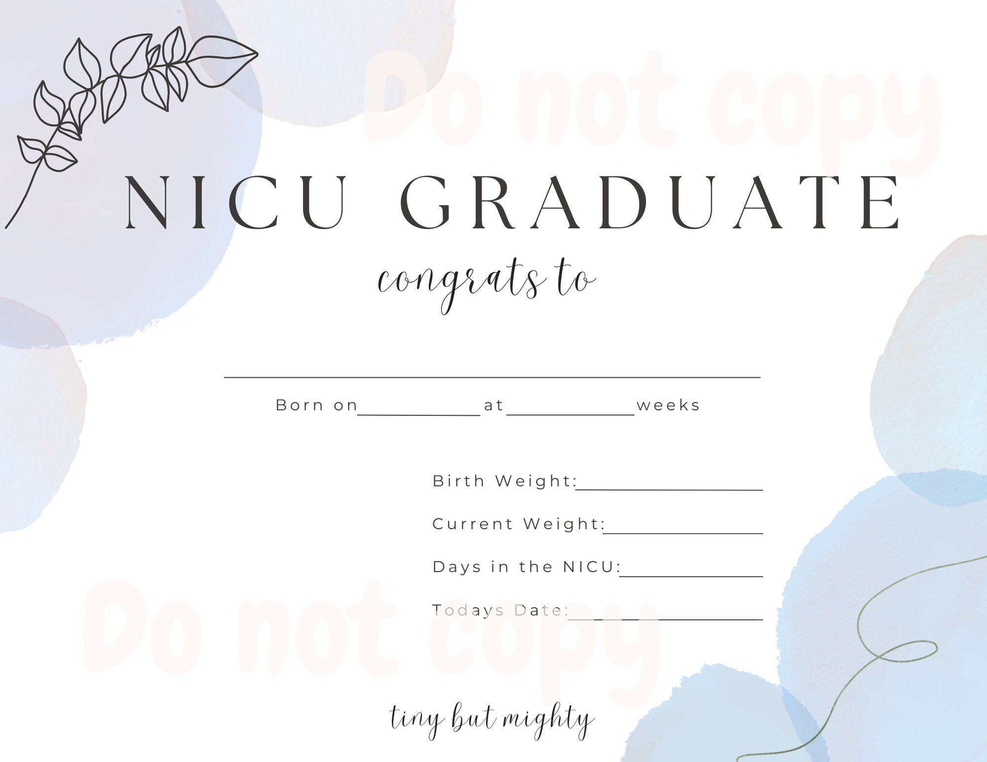 NICU Graduation Certificate,nicu Nurse, NICU Mom, Nicu Mom, Nicu ...