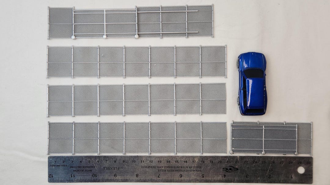 Miniature Chainlink Fence Pack 10 Long Panels and 1 Gates| 1:64 Scale ...