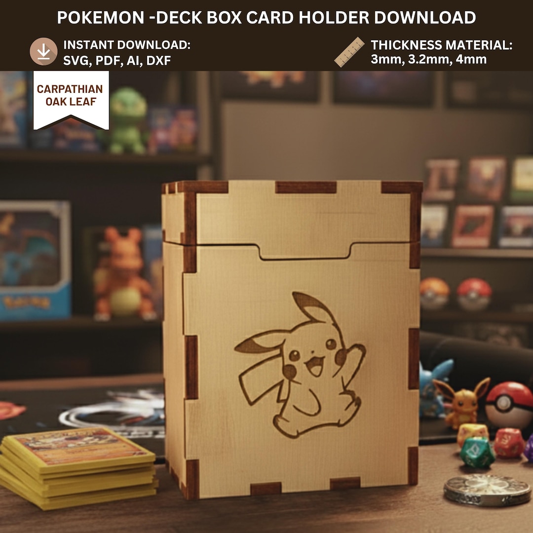 Pokemon Card Deck Box SVG - Laser Cut Files (digital Download) - Etsy