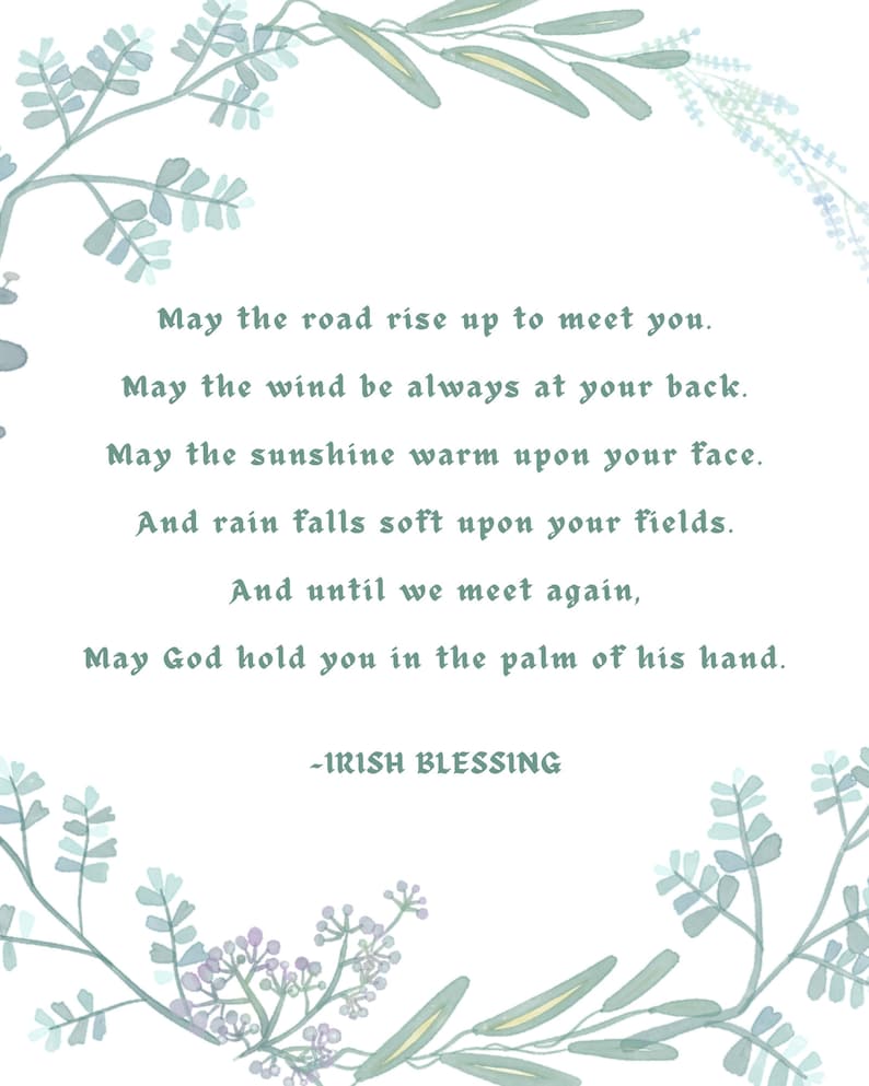 Irish Blessing, May the Road Rise to Meet You, Wedding Print, Blessing ...