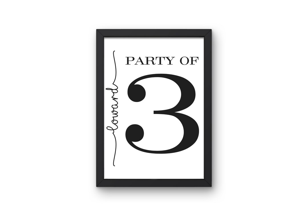 Custom Party of Sign | Family Last Name Sign | Party of 3 | Party of 4 ...