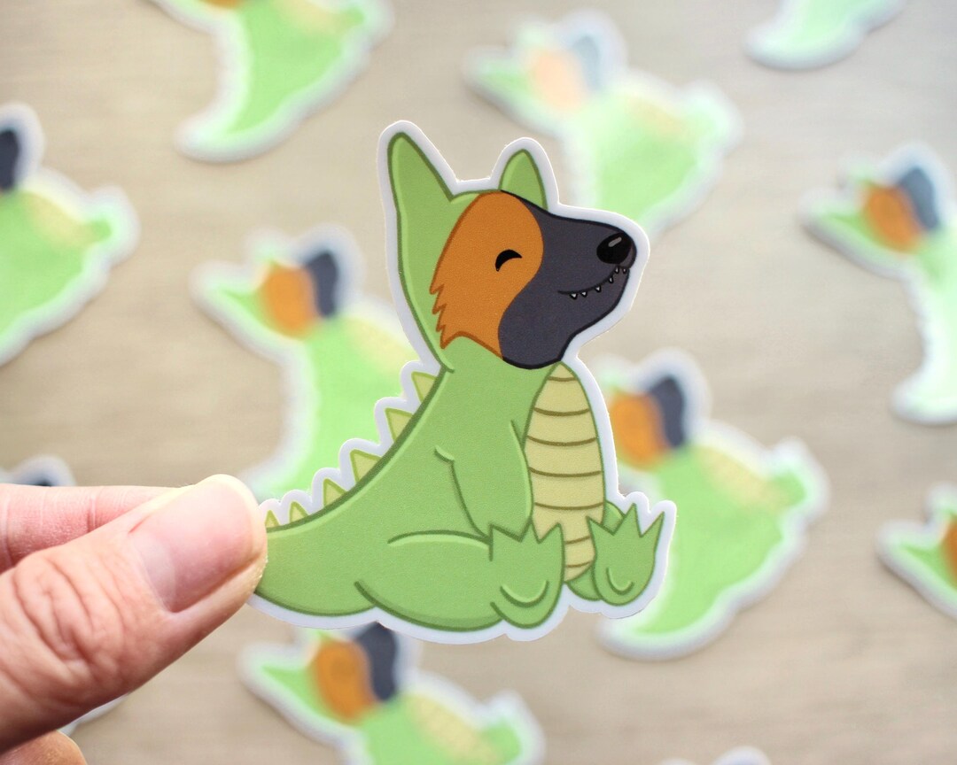 Maligator Sticker: Cartoon Belgian Malinois Dog Decal - Etsy