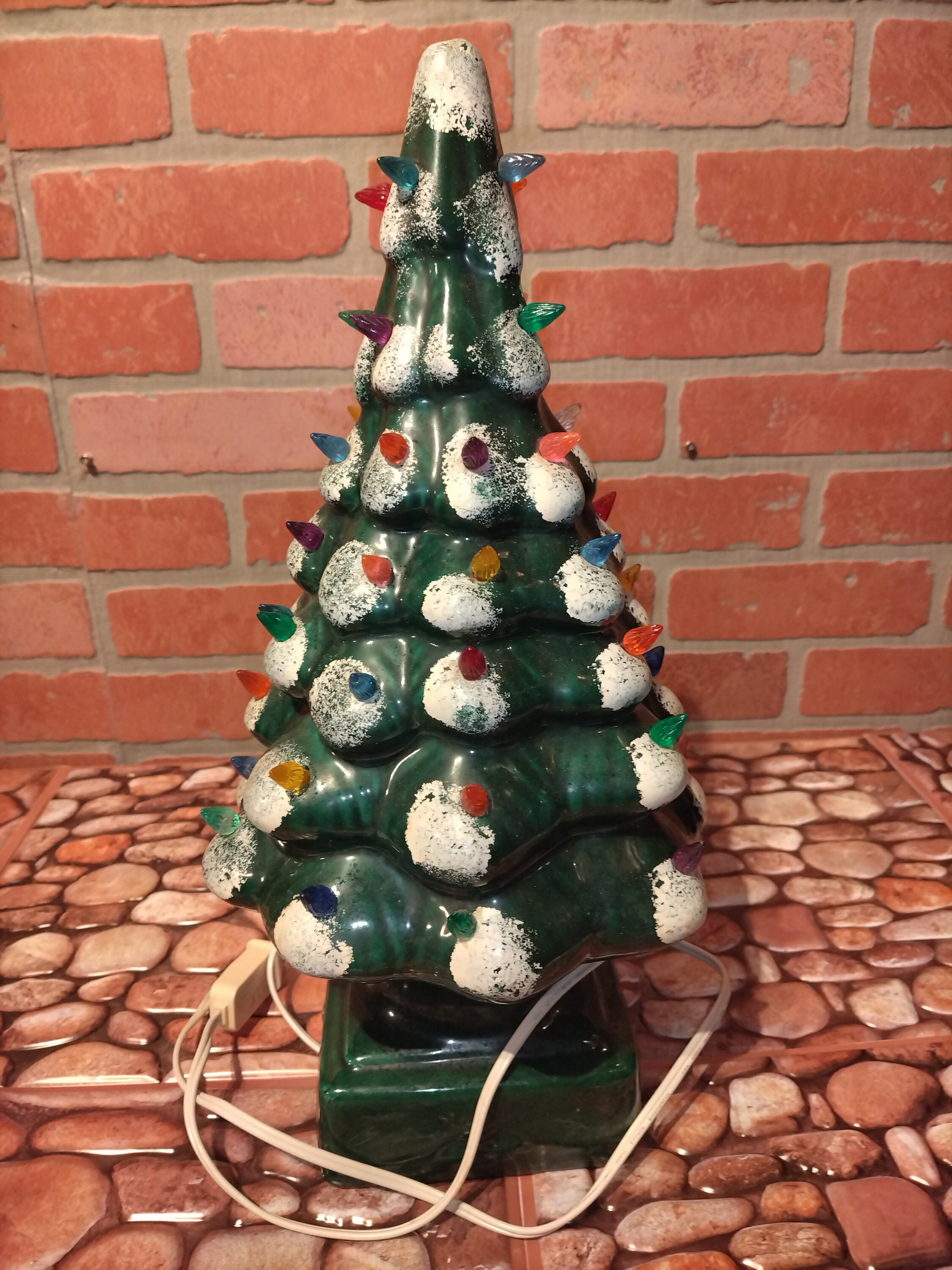 Vintage Large Ceramic Mold Christmas Tree 16" Light up Colorful ...