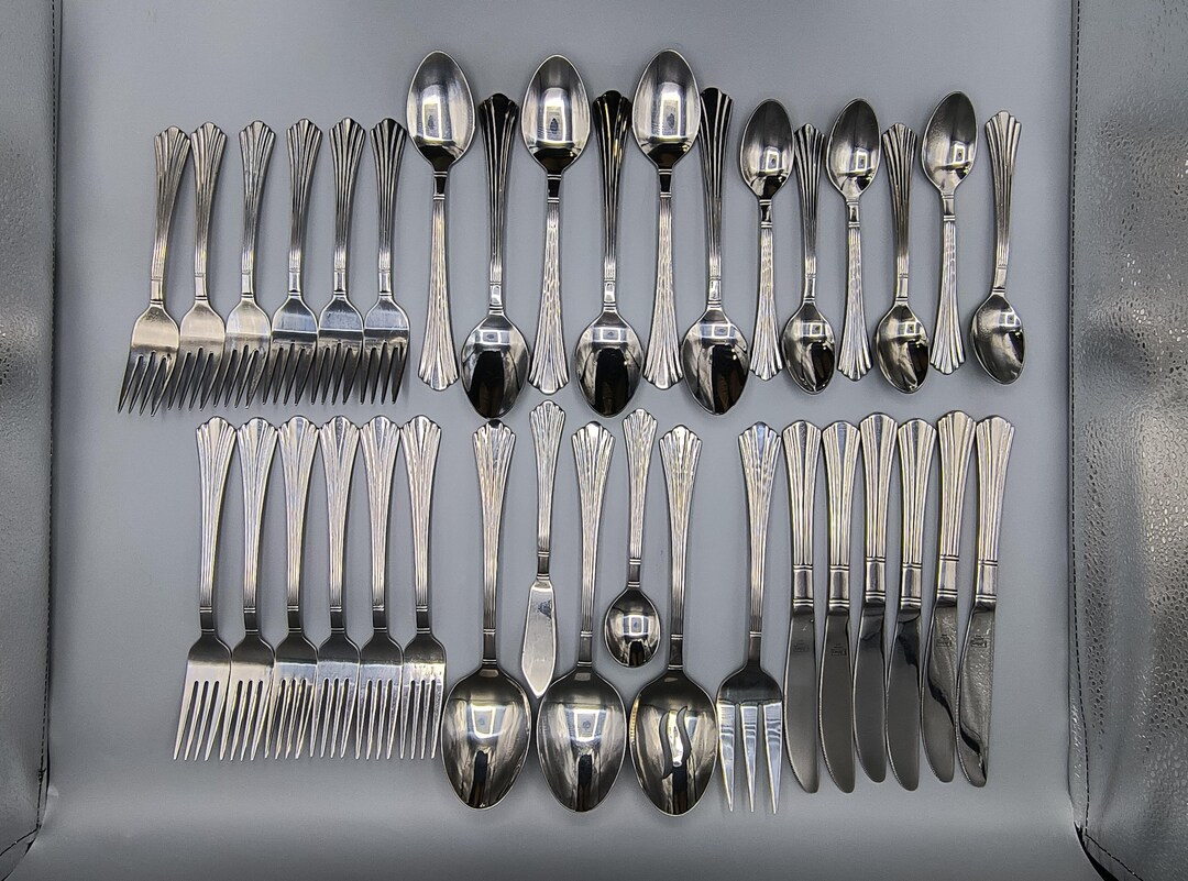 Stainless Steel Flatware Set Service for 6 & Serving - Libbey Cutlery ...
