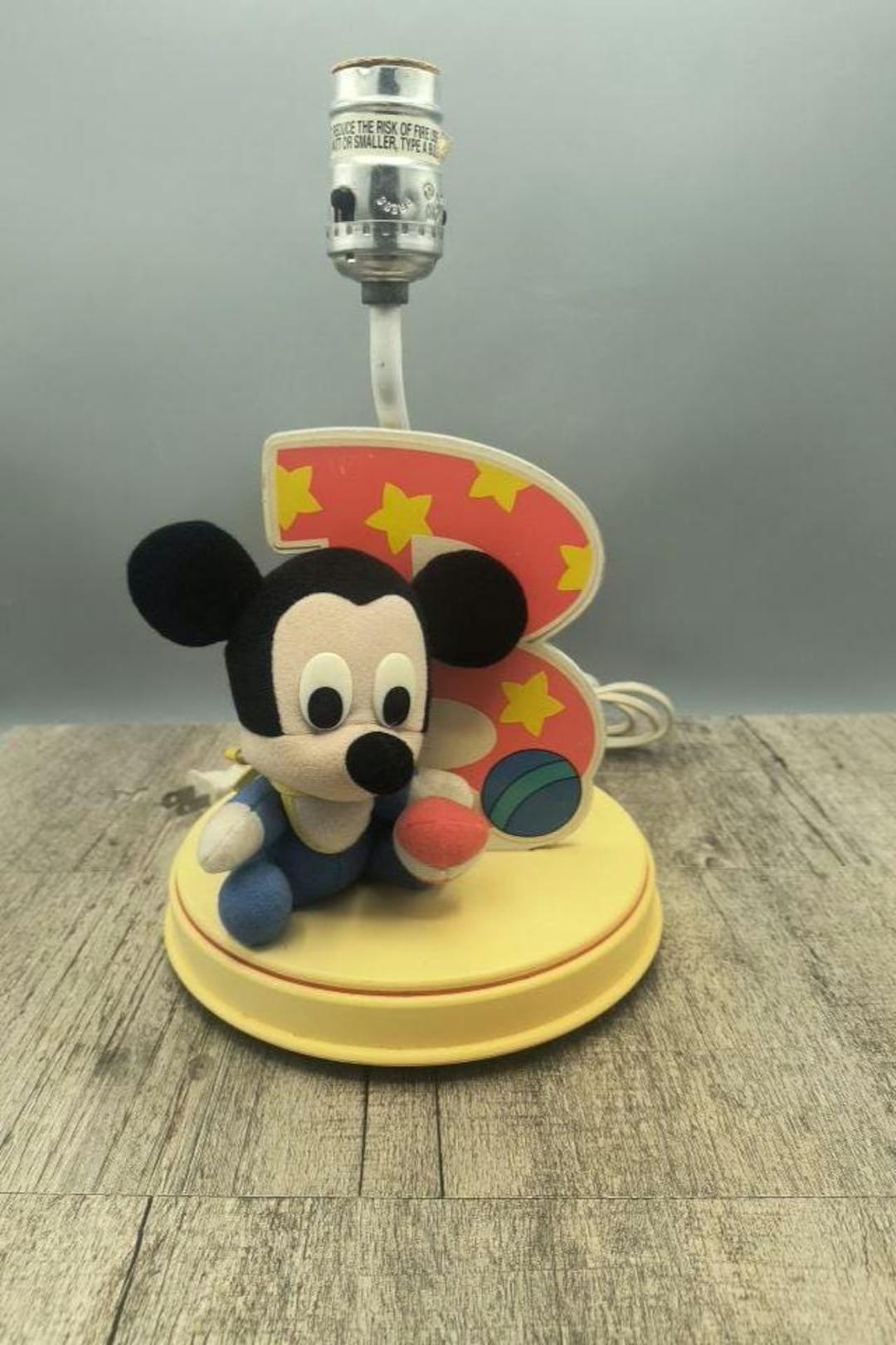 Baby Mickey Mouse Vintage Dolly Plush Table Lamp Accent/ Night Light ...
