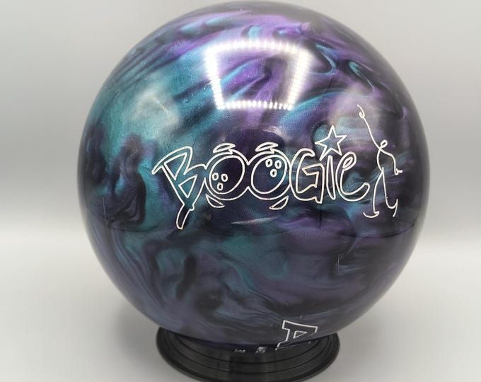 Vintage Bowling Ball Undrilled AMF BOOGIE 10 Lbs. Retro Bowl Purple ...
