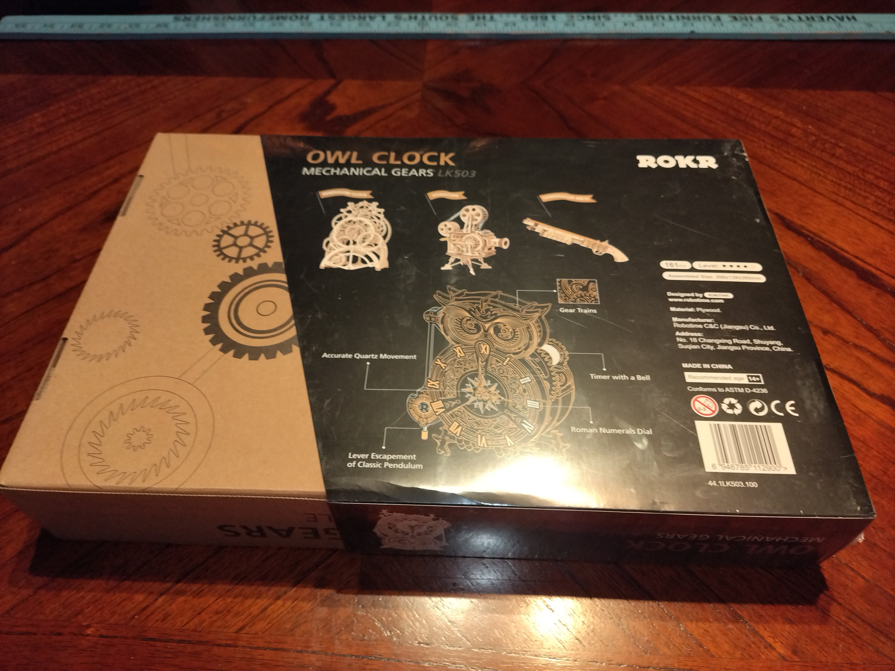 NEW ROKR Owl Clock LK503 Mechanical Gears Self Assemble 3D Puzzle Clock ...