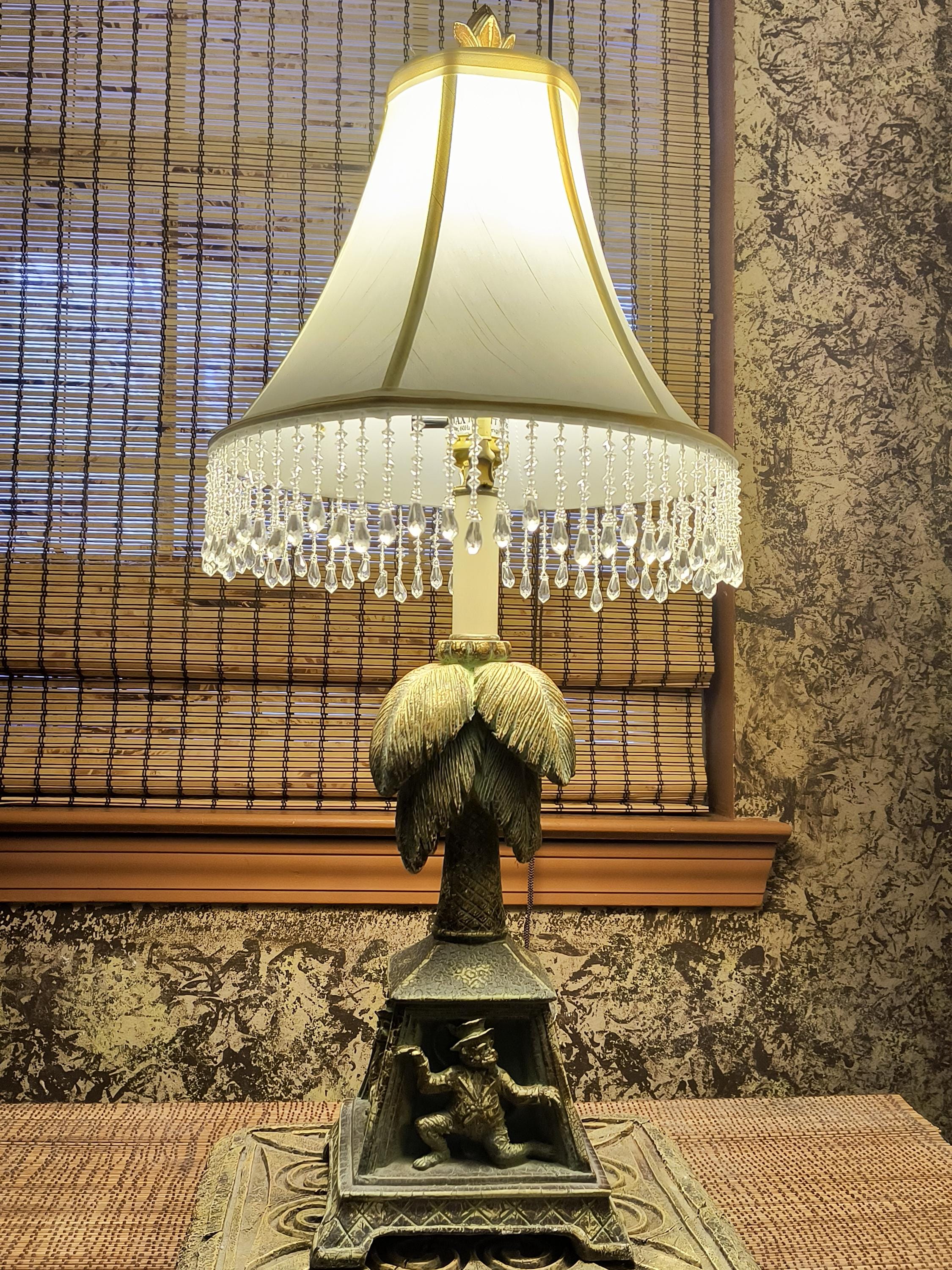 Vintage Monkey & Palm Tree Table Lamp Dancing Broadway Monkeys Solid ...