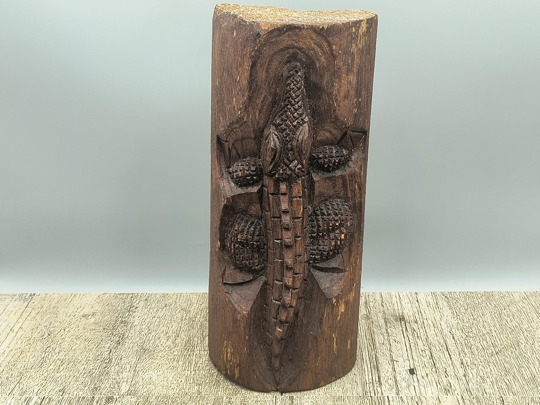 Vintage Wood Carved Alligator 10" Wall Hanging/shelf Setter Prehistoric ...