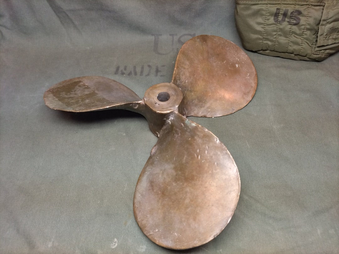 Antique Maritime 3 Prop Propeller 10 1/2 X 11 Aged Solid Brass Rare ...