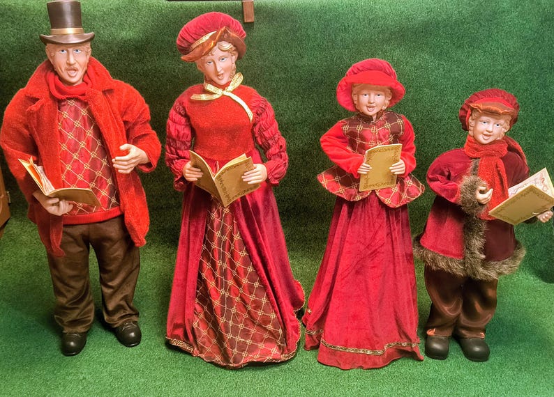 Christmas Caroler Family 28"-36" Set of 4 Large Vintage Figurines 36 ...