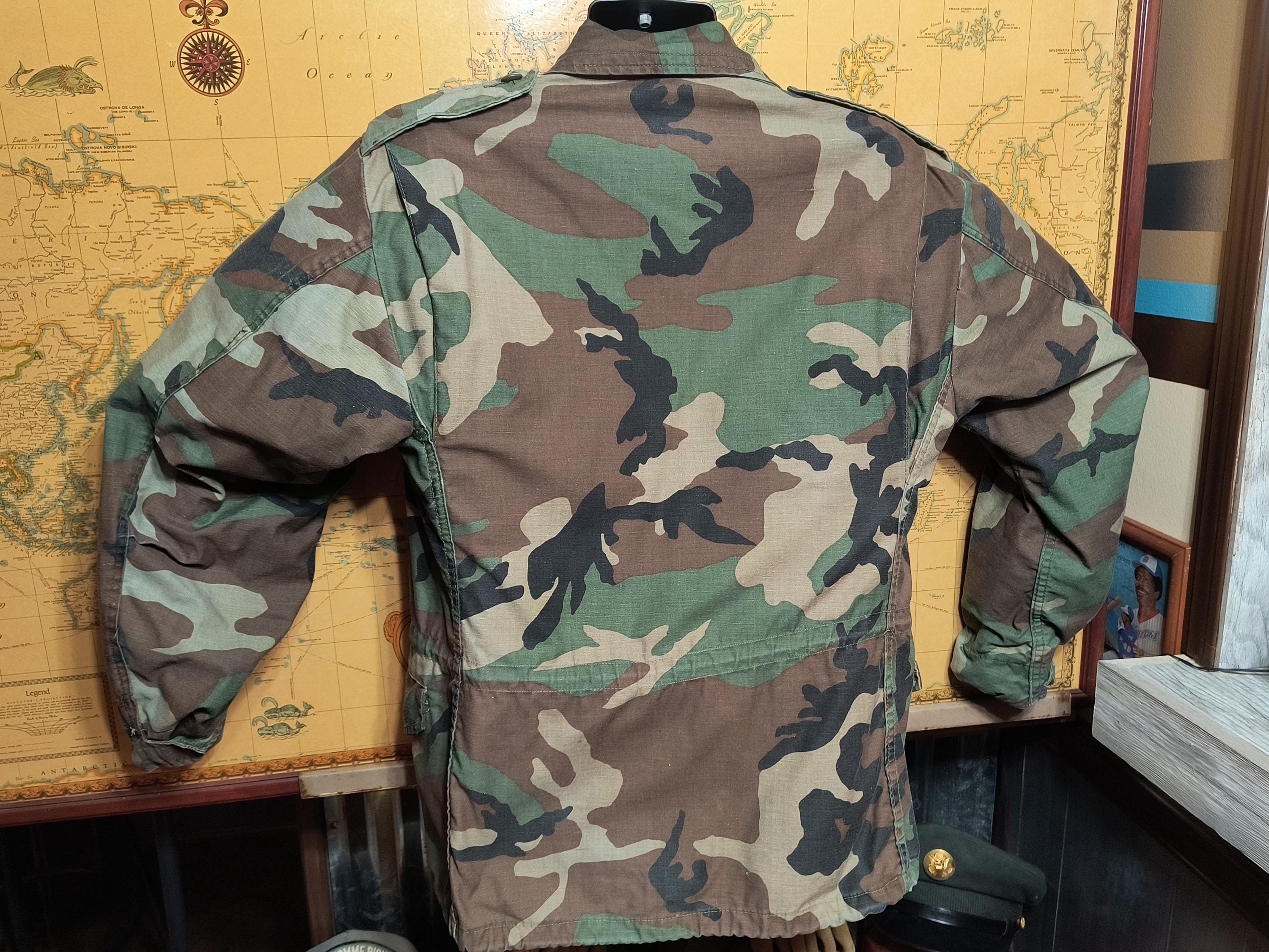 US Army M65 Woodland Camo Field Jacket Coat USGI Cold Weather Medium ...