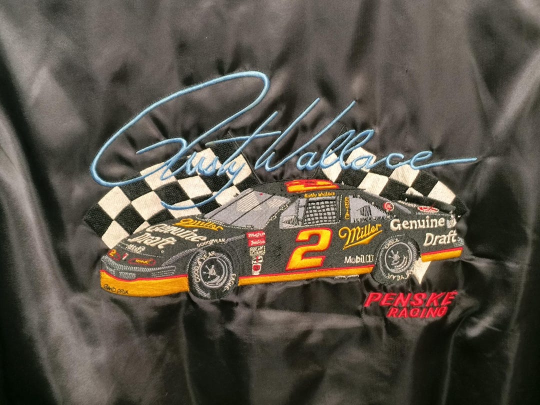 Vintage Rusty Wallace Miller Racing Team Jacket Size 2XL NASCAR #2 ...