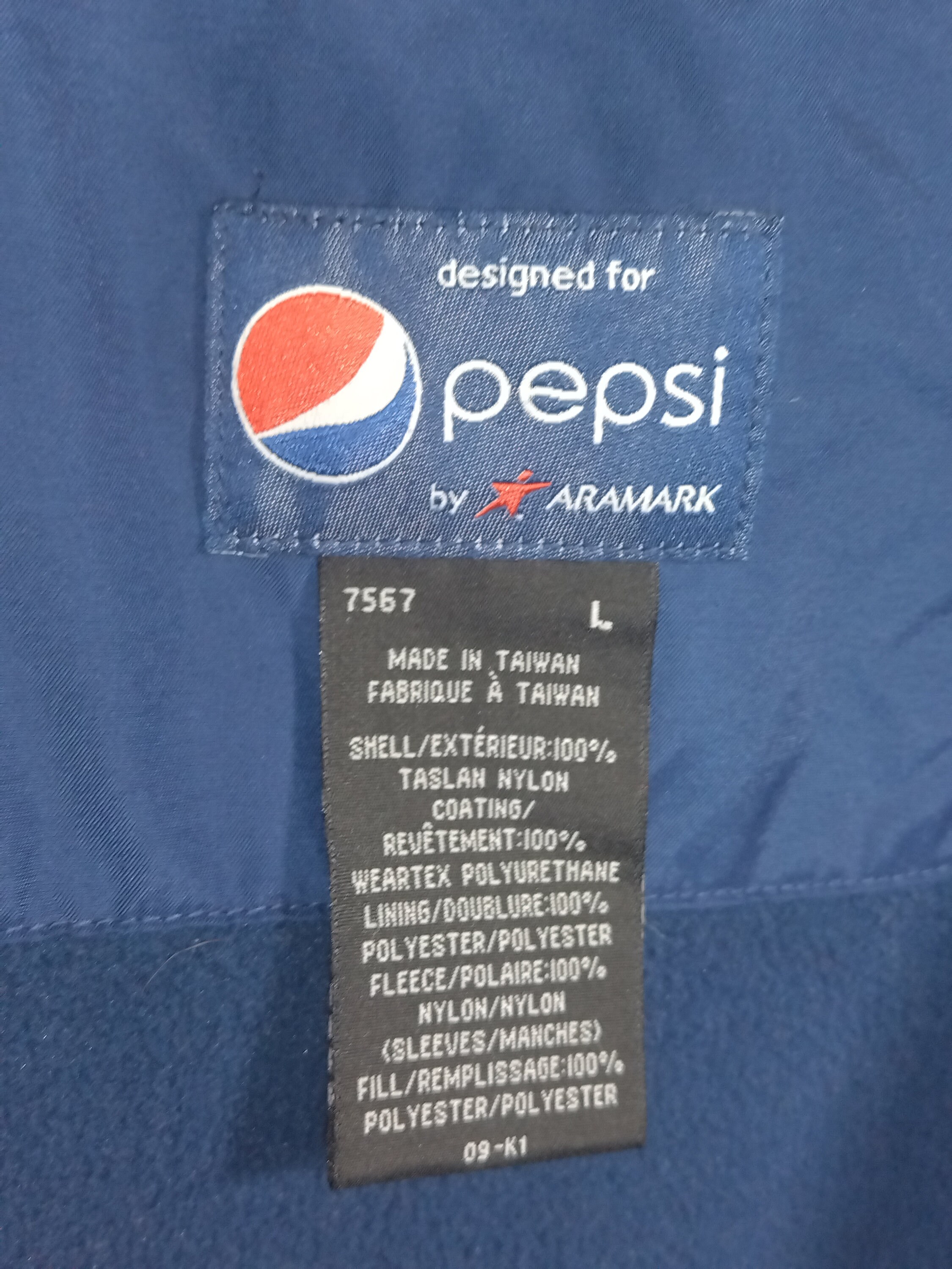 Pepsi Cola Aramark Jacket Corporate Fleece Lined Bomber Men's Size ...