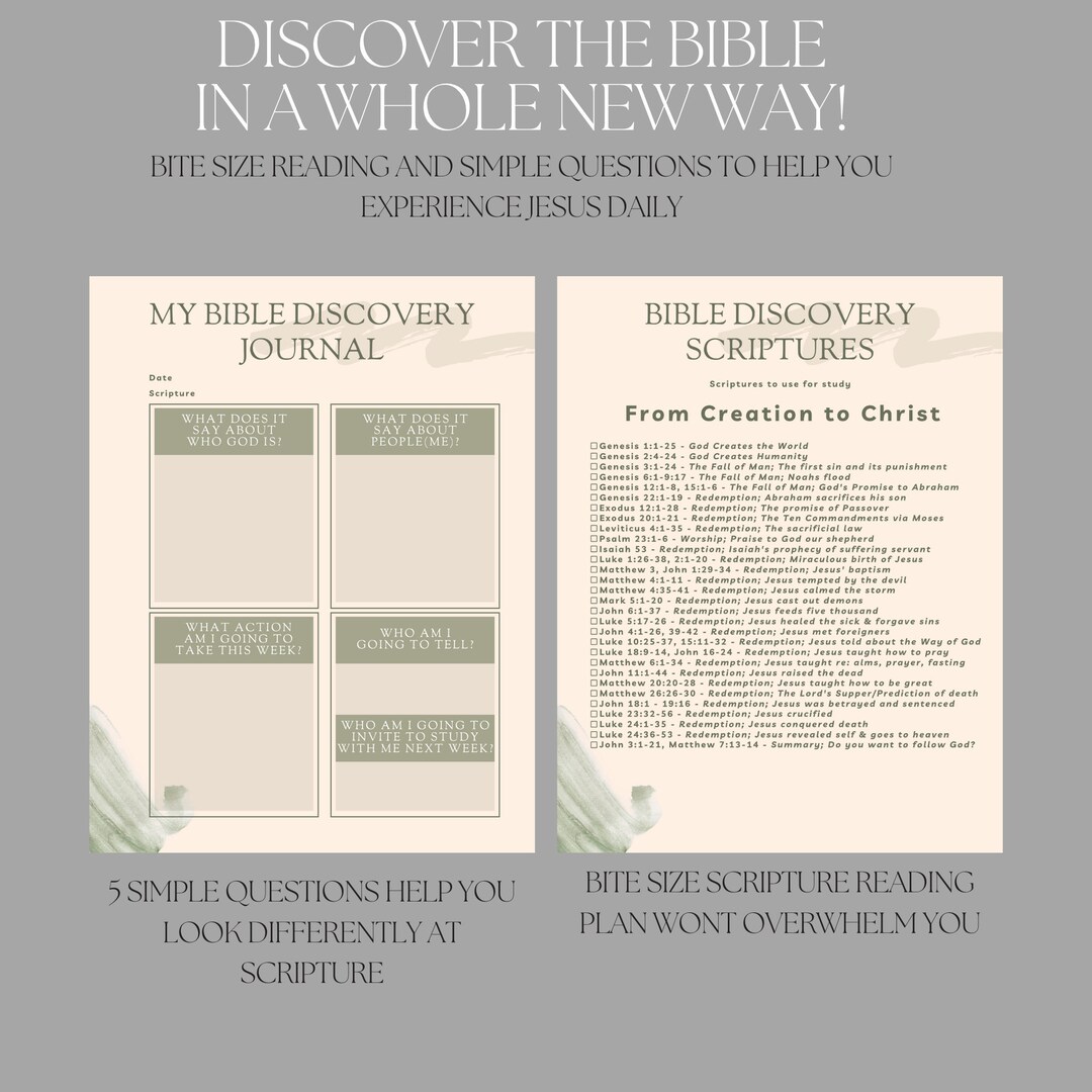 Bible Discovery Journal & Guide - Etsy