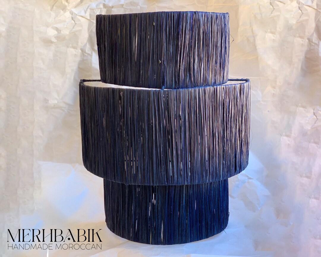 Handmade Moroccan Blue Raffia Wall Lamp, Bohemian Decors, Raffia Lamp ...
