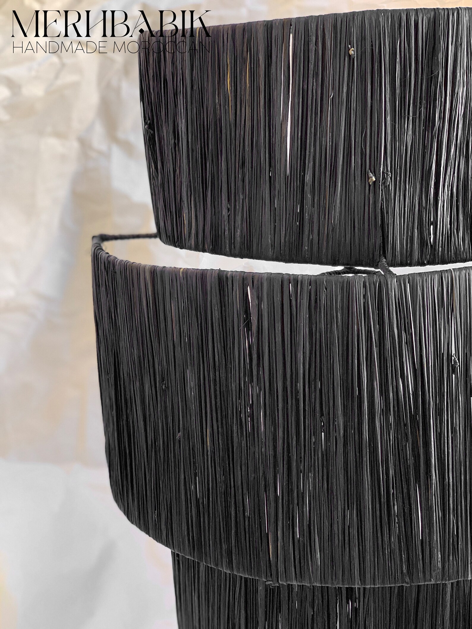 Handmade Moroccan Black Raffia Wall Lamp, Bohemian Decors, Raffia Lamp ...