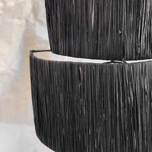 Handmade Moroccan Black Raffia Wall Lamp, Bohemian Decors, Raffia Lamp ...