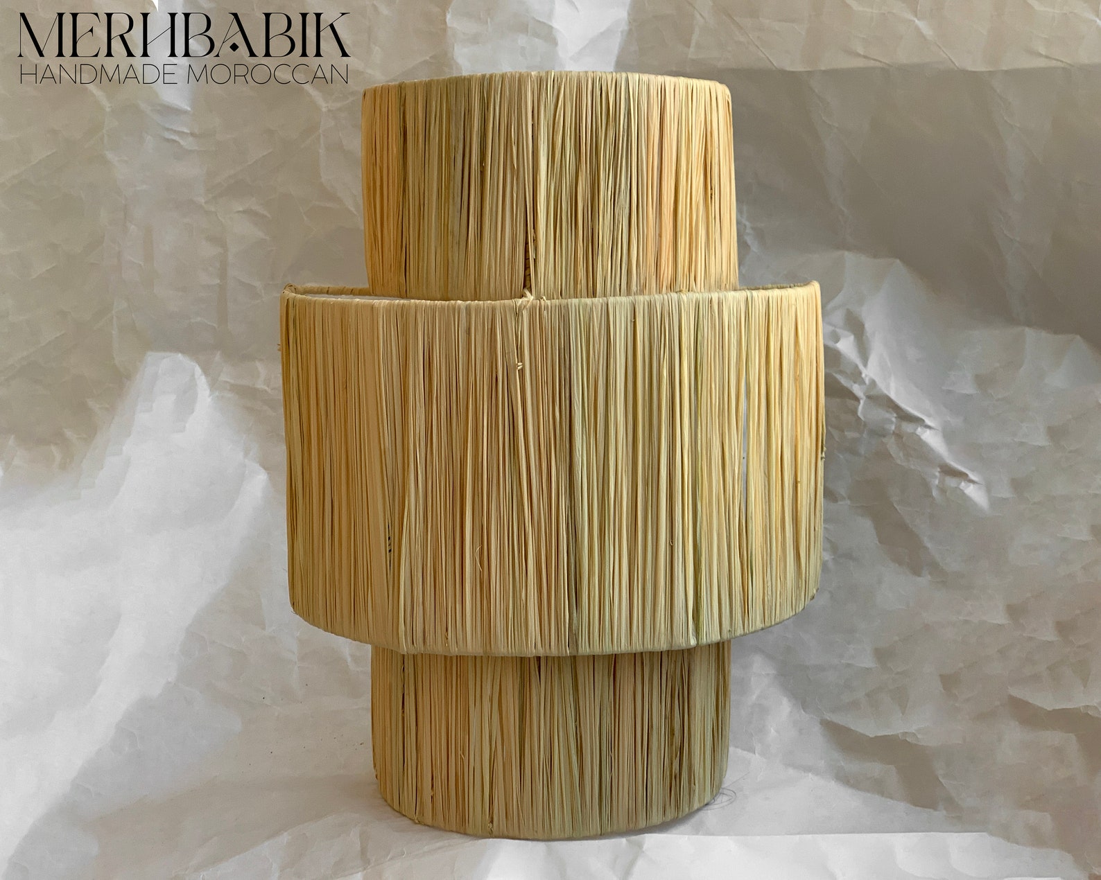 Handmade Moroccan Natural Raffia Wall Lamp, Bohemian Decors, Raffia ...