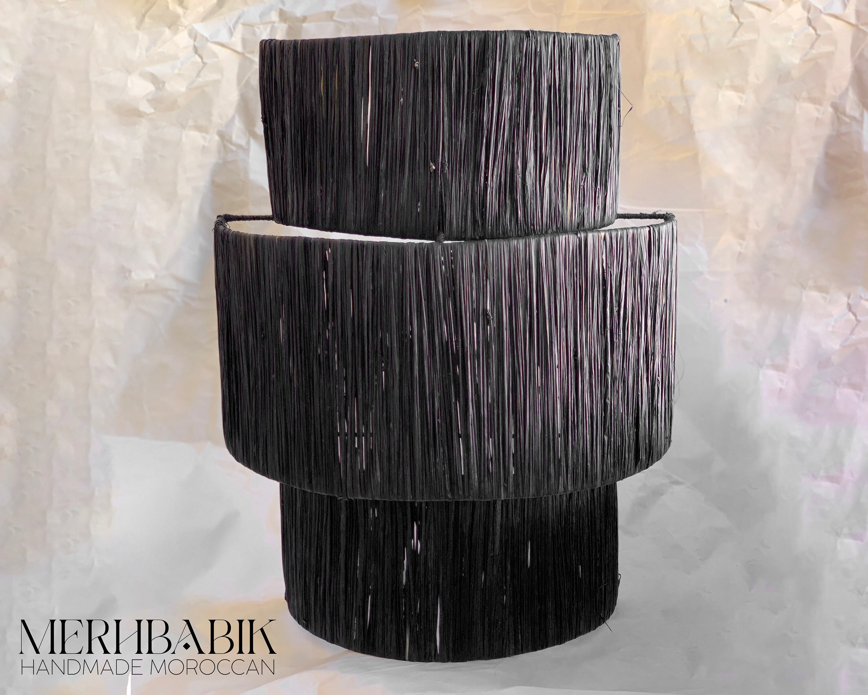 Handmade Moroccan Black Raffia Wall Lamp, Bohemian Decors, Raffia Lamp ...