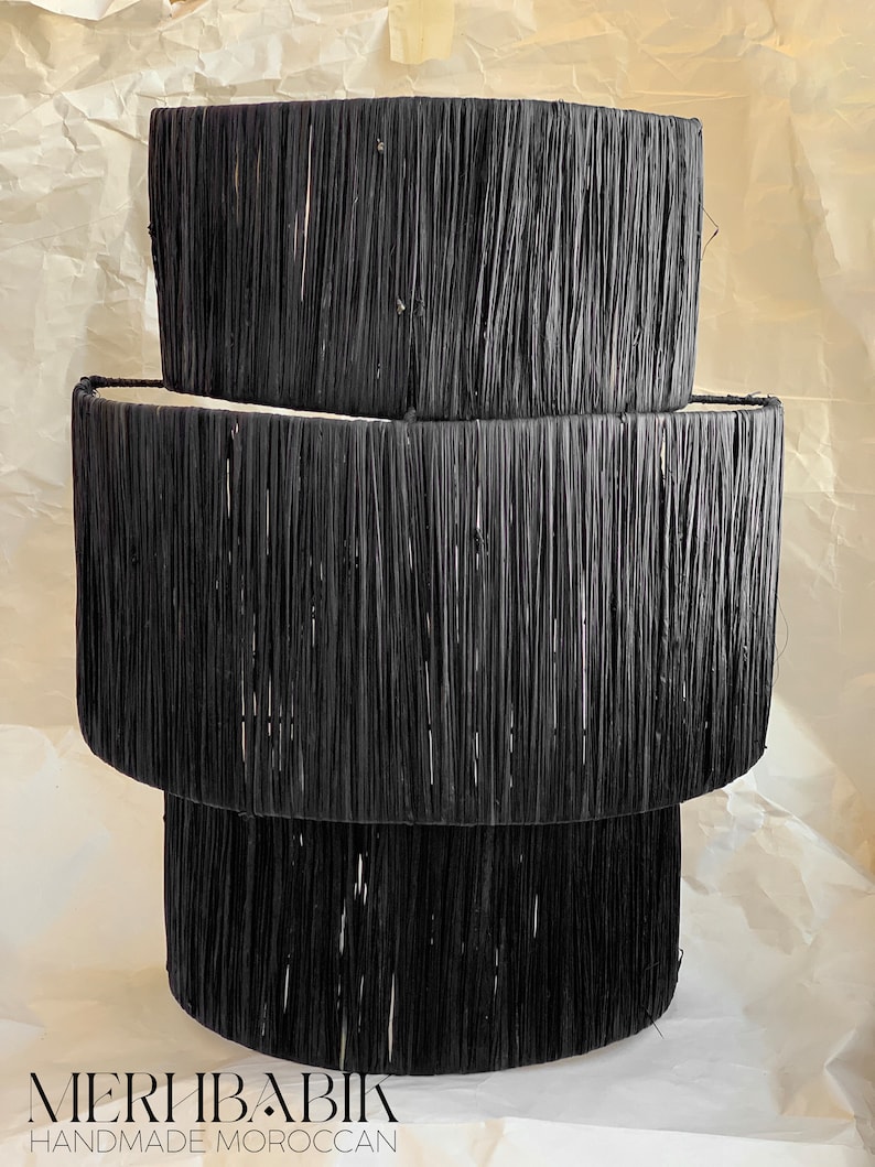 Handmade Moroccan Black Raffia Wall Lamp, Bohemian Decors, Raffia Lamp ...