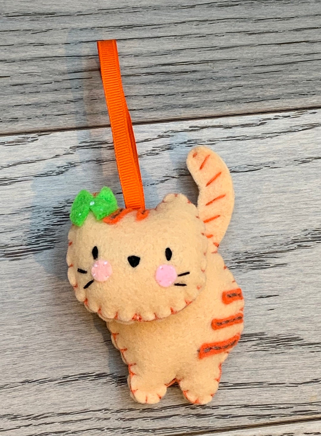 Ginger Felt Cat Ornament Cute Kitty Magnet Cat Plush Kitty Plushie ...