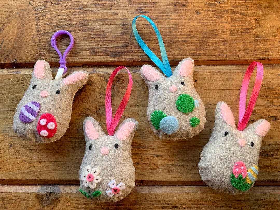 Felt Bunny Ornament, Cute Bunny Magnet, Bunny Plush Plushie, Pocket Pet ...