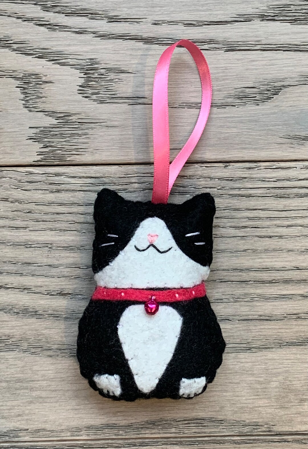 Tuxedo Cat Felt Cat Ornament Cute Kitty Magnet Cat Plush Kitty Plushie ...