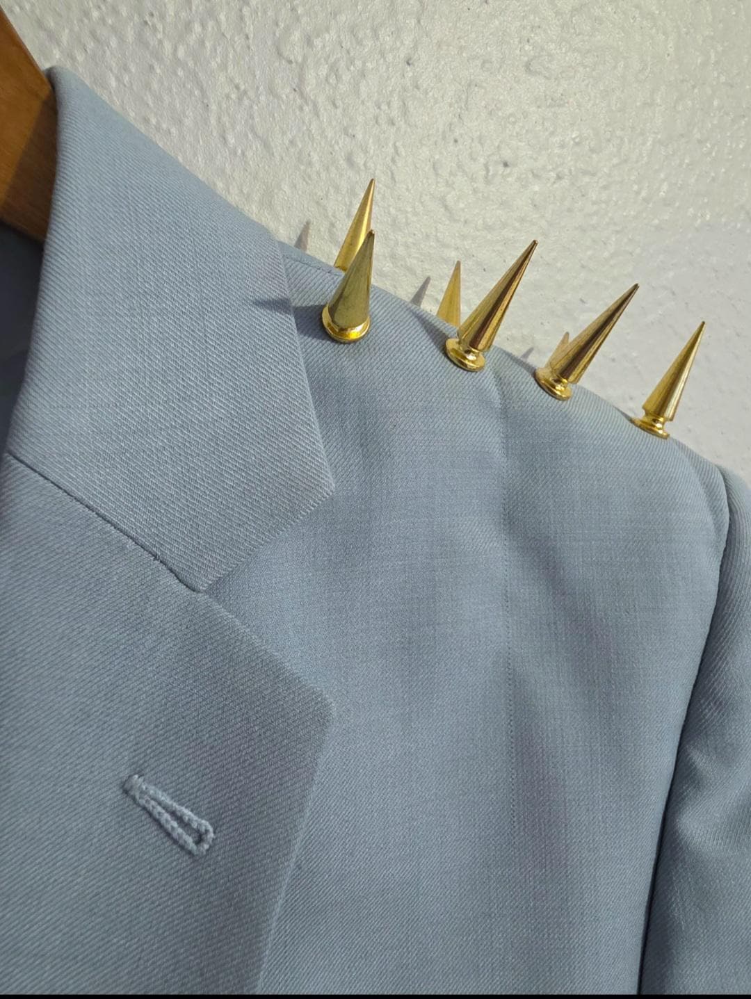Men's Light Blue Suit With Gold Spikes - Etsy