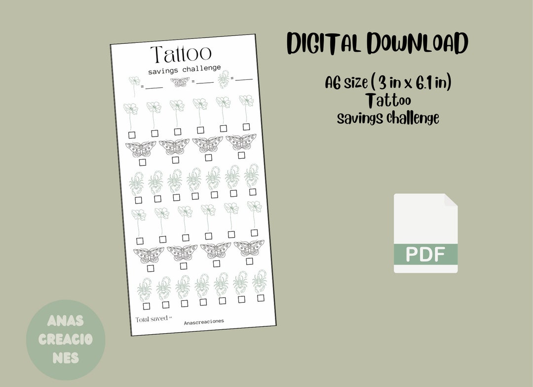 Tattoo Tracker Personal A6 Instant Printable Budgeting Tool - Etsy
