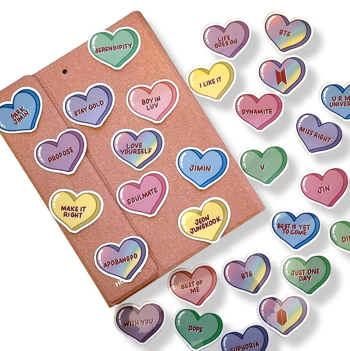 BTS Heart Sticker / Sticker Pack BTS Valentine Stickers BTS - Etsy