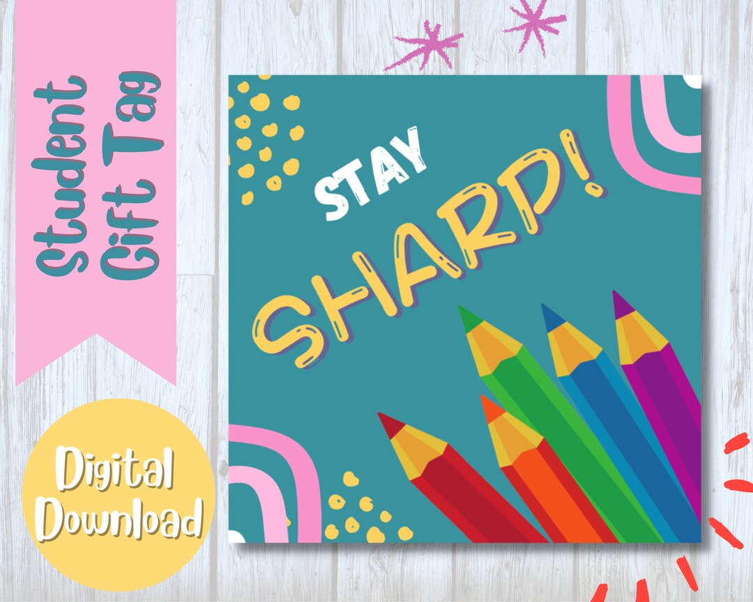 Printable Student Pencil Gift Tag Digital File Editable File - Etsy