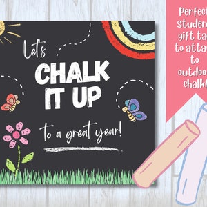 Printable End of the Year Student Chalk Gift Tag Digital File Editable ...