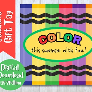 Printable End of the Year Student Crayon Gift Tag| Digital File| US ...
