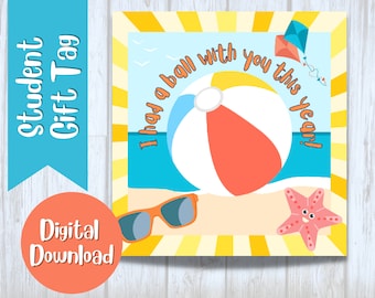 Printable End of the Year Student Book Gift Tag| Digital File| Editable ...