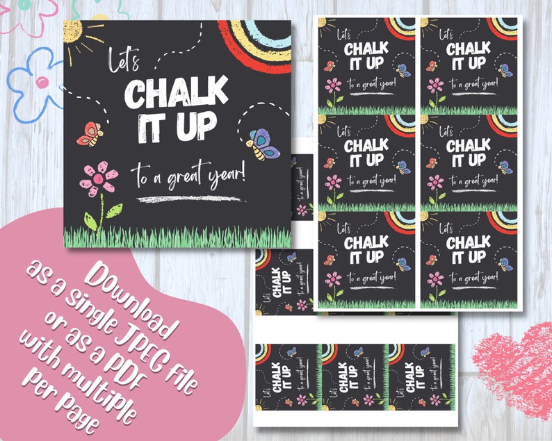 Printable End of the Year Student Chalk Gift Tag Digital - Etsy