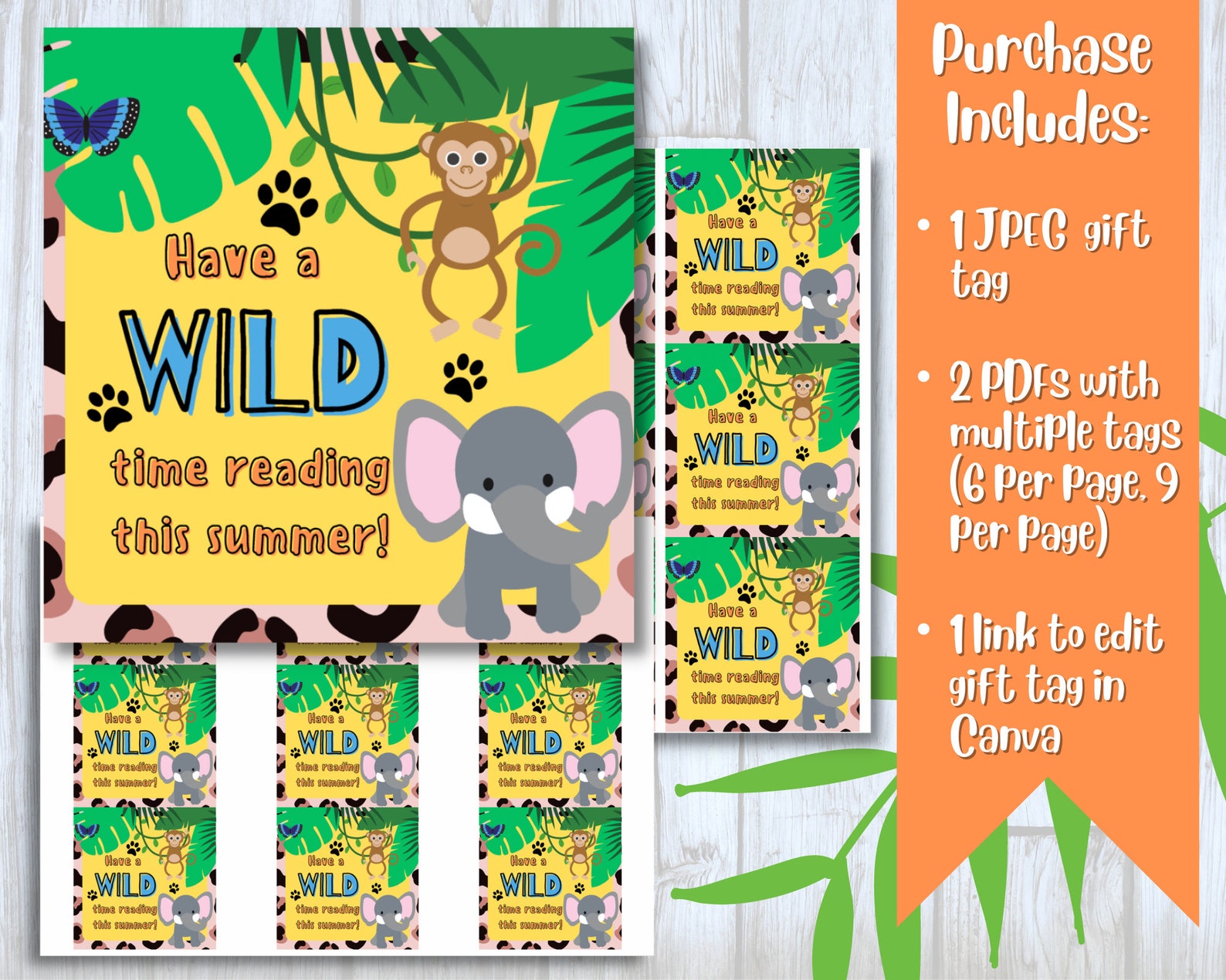 Printable End of the Year Student Book Gift Tag Digital File Editable ...