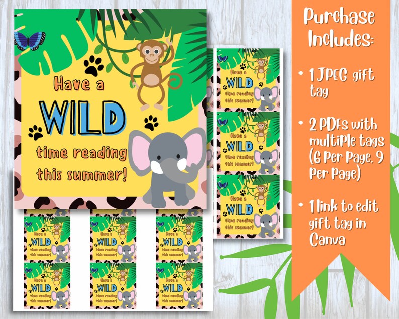 Printable End of the Year Student Book Gift Tag| Digital File| Editable ...