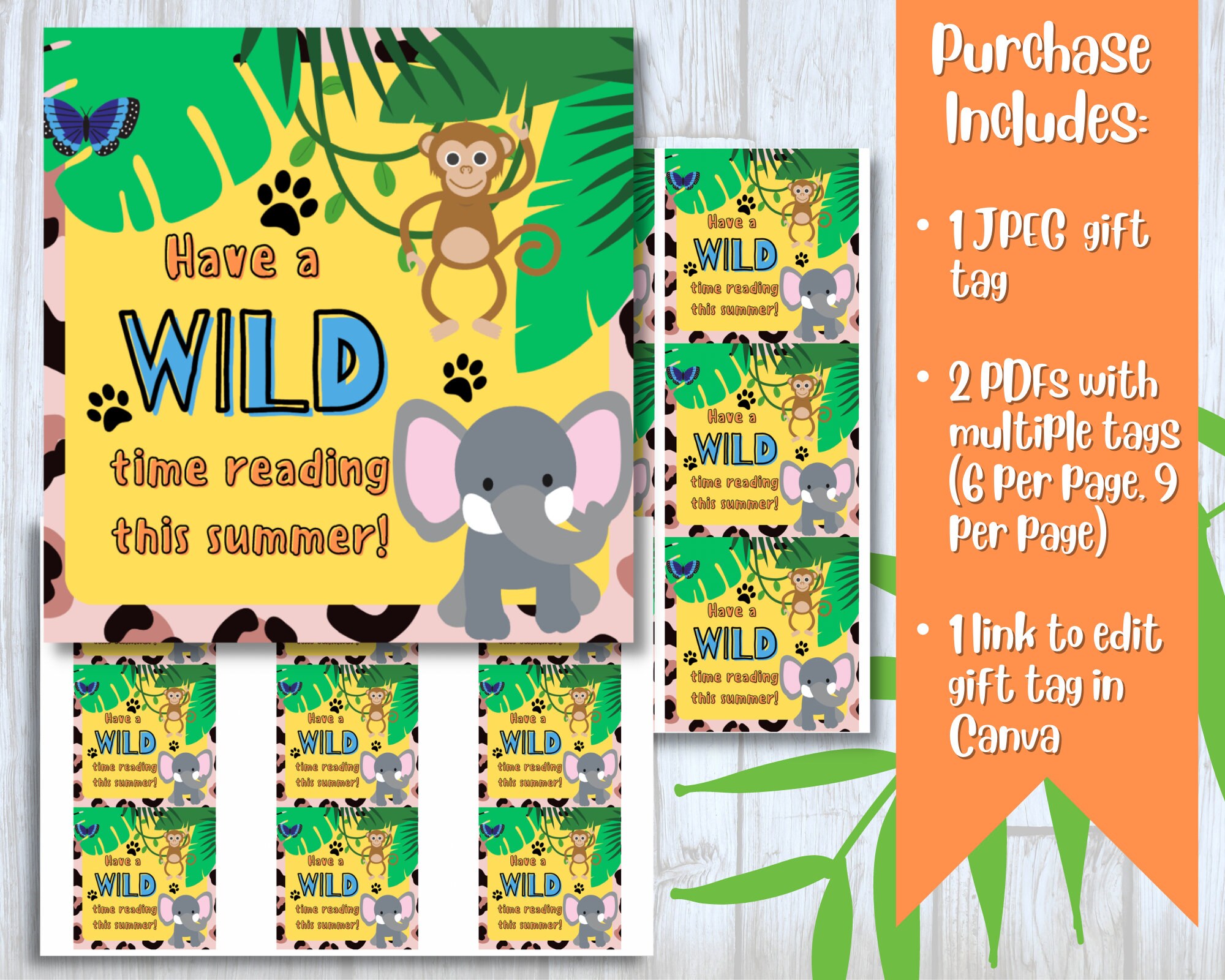 Printable End of the Year Student Book Gift Tag| Digital File| Editable ...