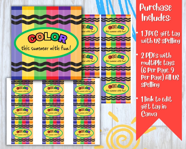 Printable End of the Year Student Crayon Gift Tag| Digital File| US ...