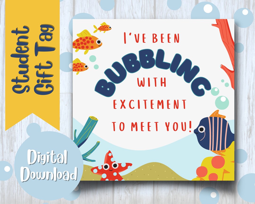 Printable Back to School Student Bubbles Gift Tag Digital File Editable ...