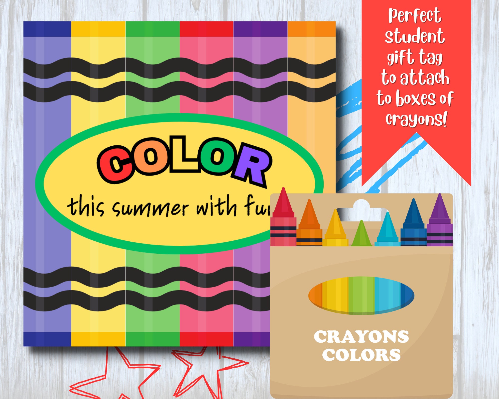 Printable End of the Year Student Crayon Gift Tag| Digital File| US ...