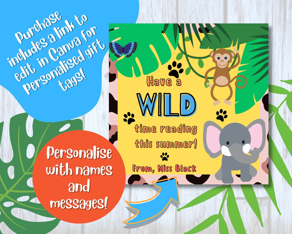 Printable End of the Year Student Book Gift Tag| Digital File| Editable ...