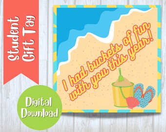 Printable End of the Year Student Book Gift Tag| Digital File| Editable ...